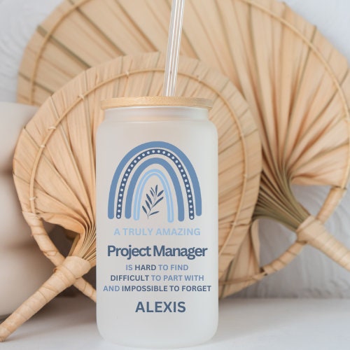 Project Manager 16oz Iced Coffee Cup Personalized Project Manager Gift ...