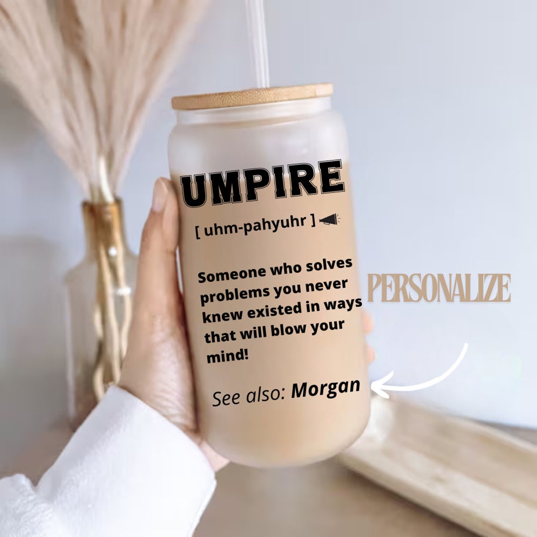 Umpire 16oz Iced Coffee Cup Personalized Umpire Gift, Cold Drink Cup ...