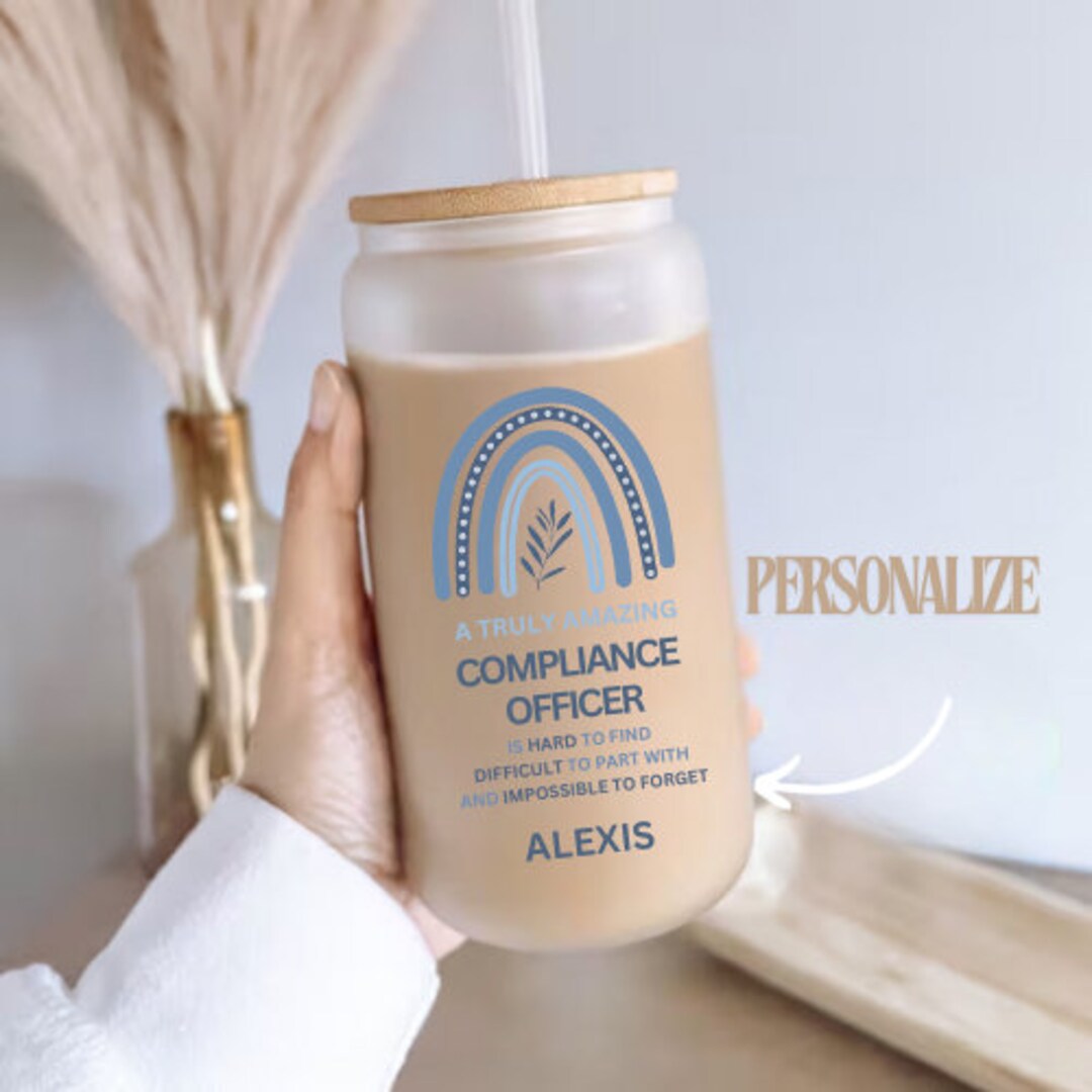 Compliance Officer 16oz Iced Coffee Cup Personalized Compliance Officer ...