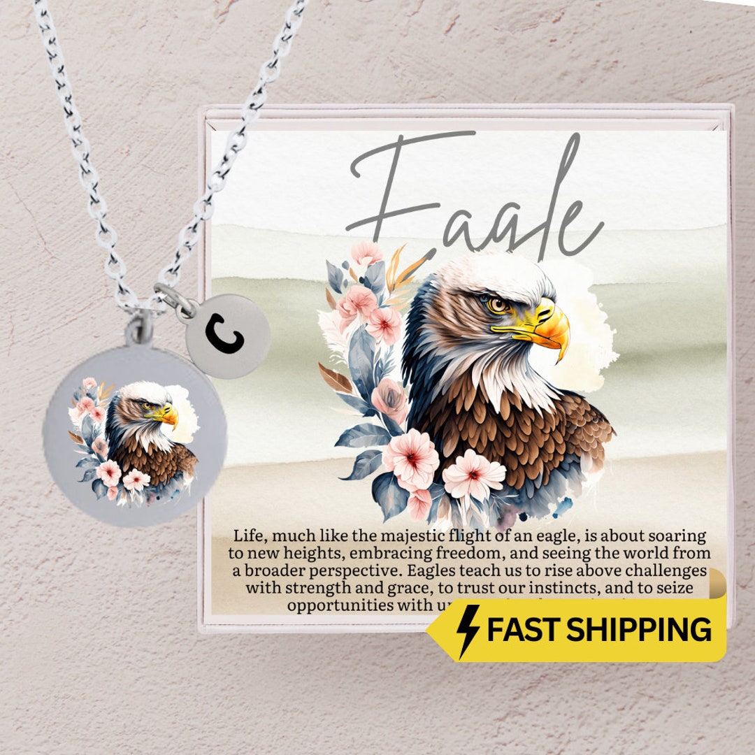 Eagle Necklace for Girls, Personalized Eagle Pendant With Inspirational ...