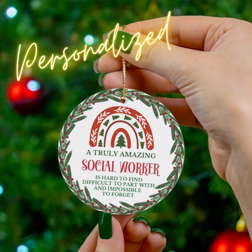 Social Worker Ornament, Personalized Social Worker Ceramic Ornament ...