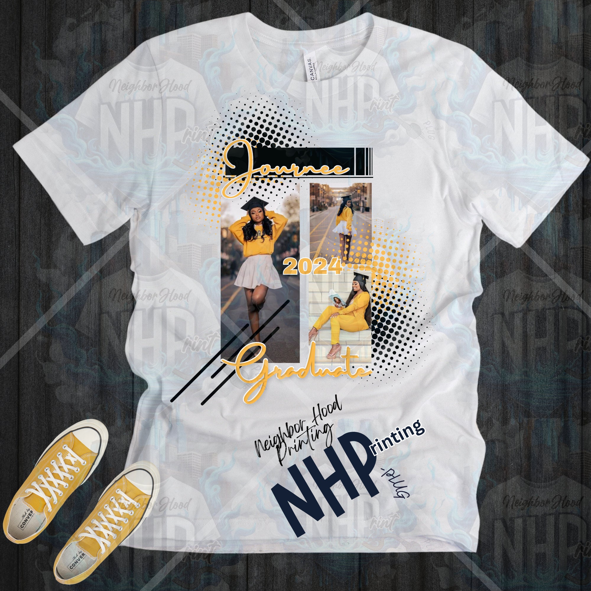 EDITABLE GRADUATION Yellow and Black T Shirt Design, in CANVA, 2024 ...