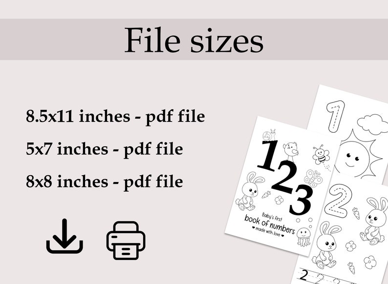 123 Coloring Book / Numbers Coloring Pages / Counting Animals / Baby ...