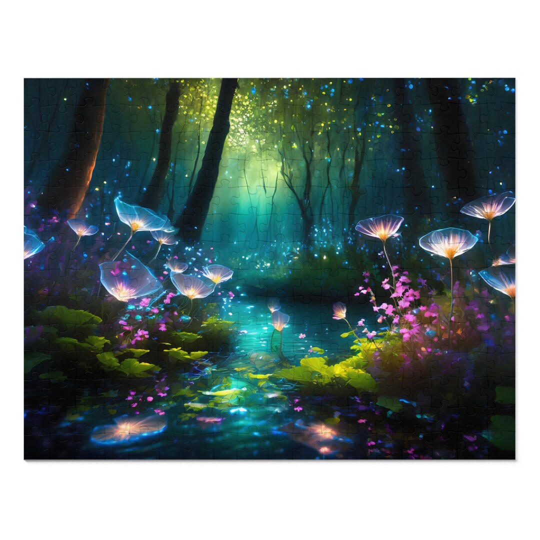 Enchanted Forest Puzzle Magical Forest Jigsaw Puzzle, Luminous ...