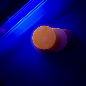 Round Shape Yellow Optic Glass - GLOWS Orange Under UV Light, Vibrant ...