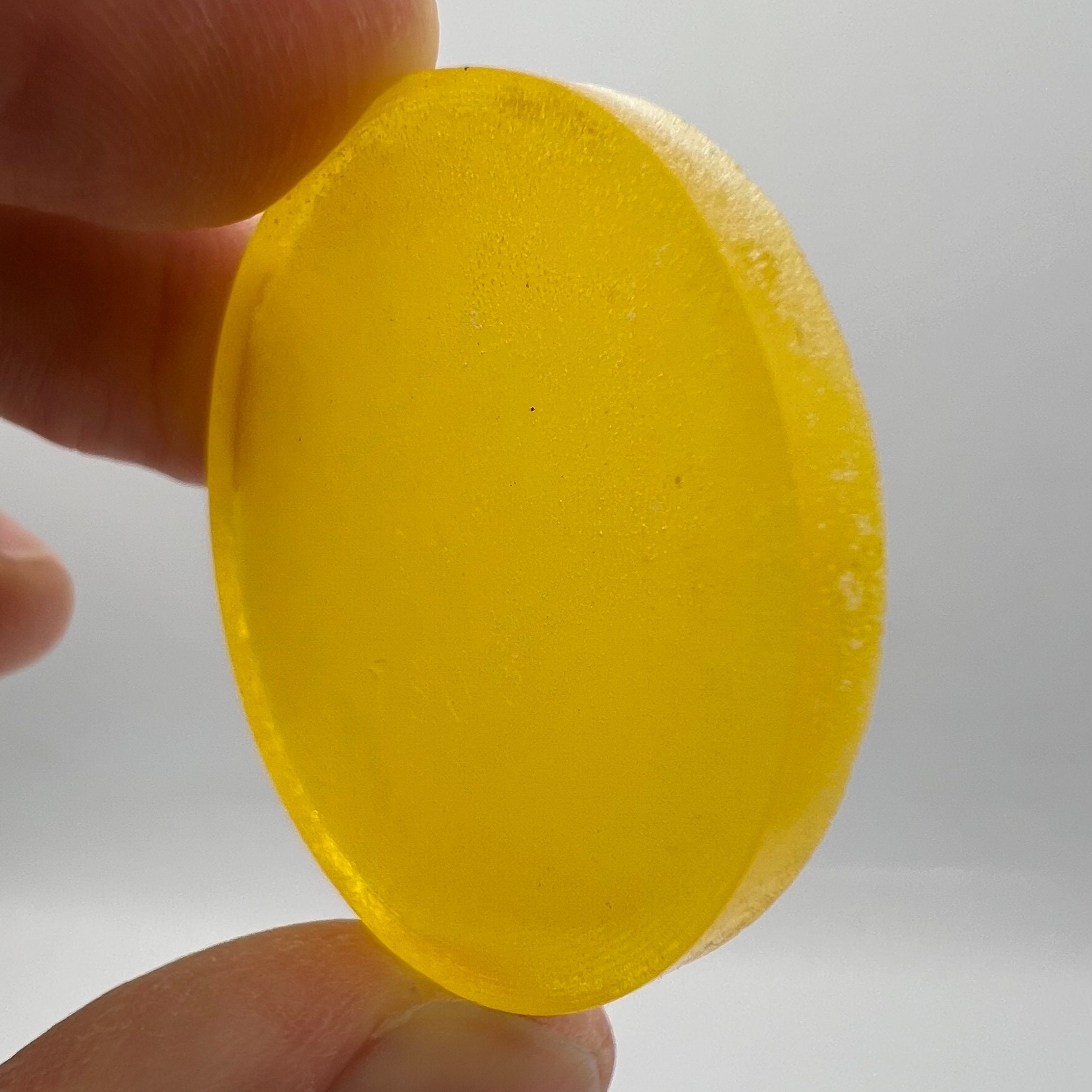 Round Shape Yellow Optic Glass - GLOWS Orange Under UV Light, Vibrant ...