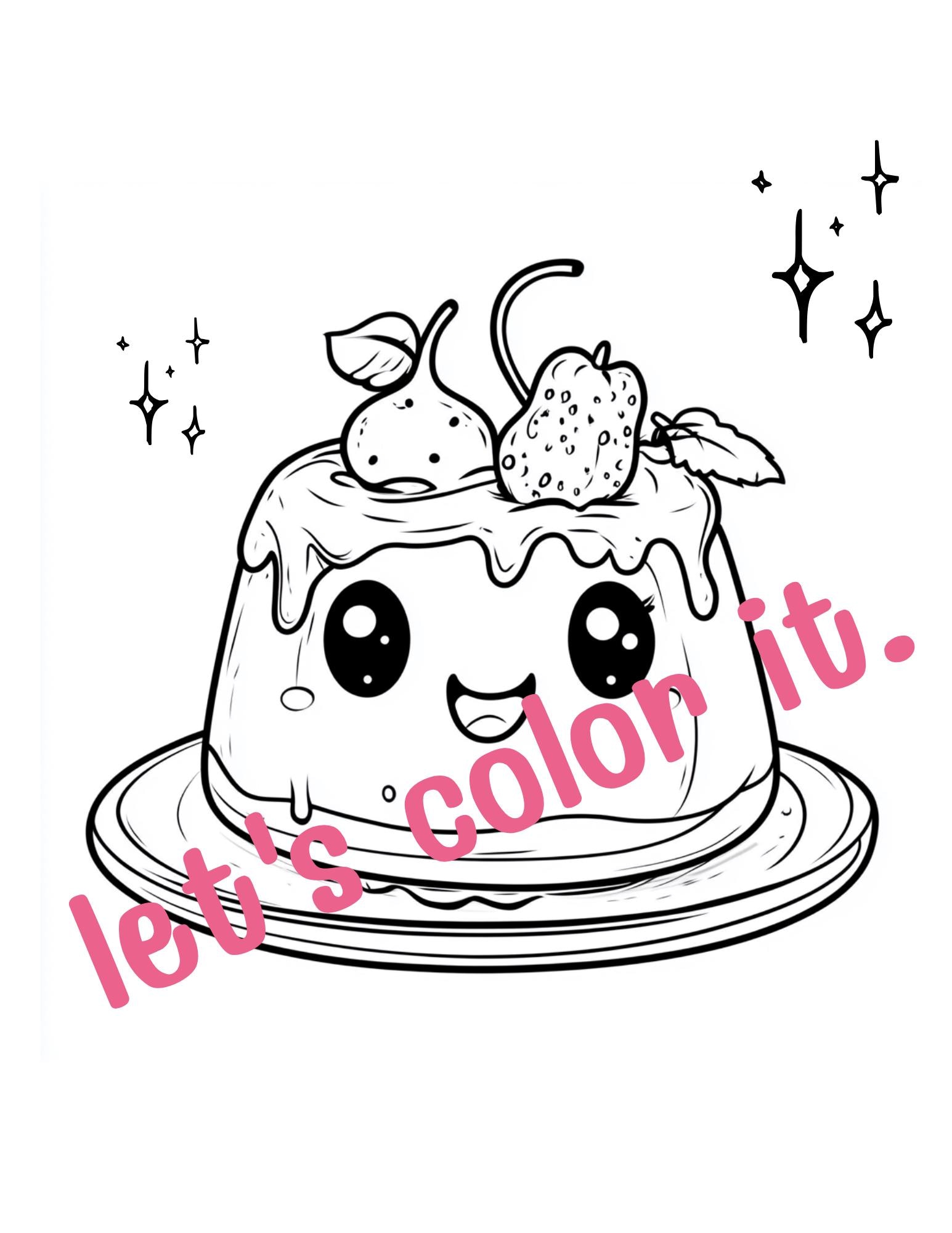 25 Desserts Coloring Book for Kids and Adults,sweet Treats to Color and ...