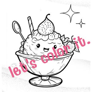 25 Desserts Coloring Book for Kids and Adults,sweet Treats to Color and ...