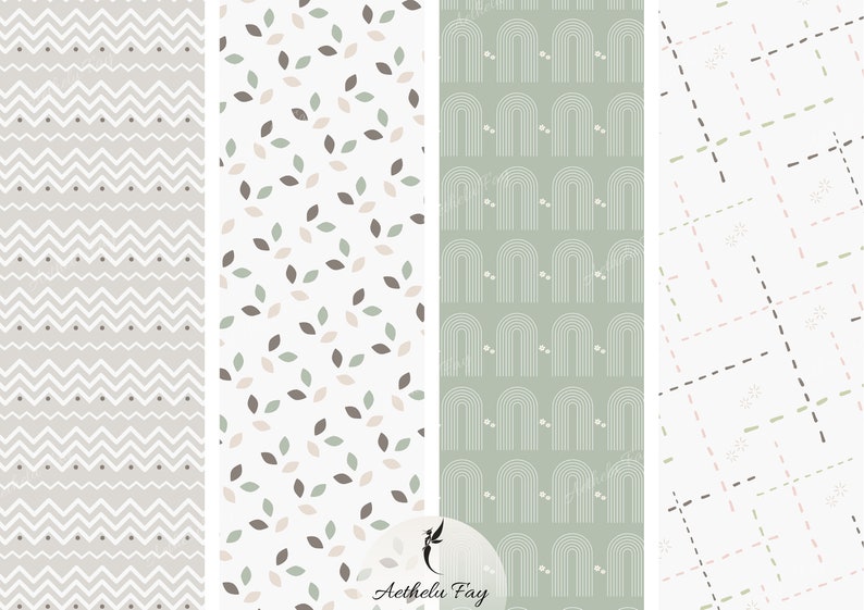 12 Nice Seamless Digital Paper Set Printable Scrapbook Papers Patterns ...