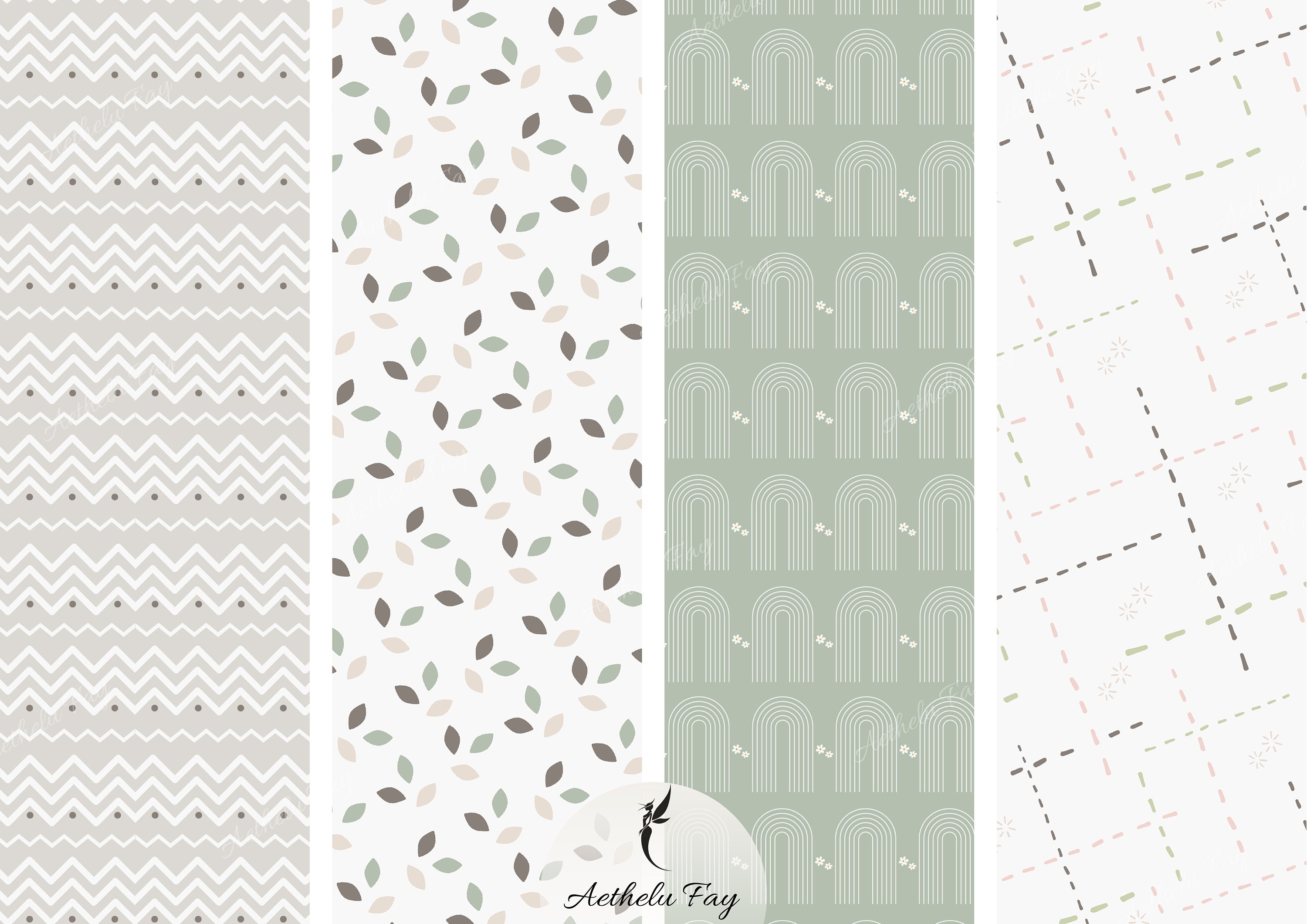 12 Nice Seamless Digital Paper Set Printable Scrapbook Papers Patterns ...