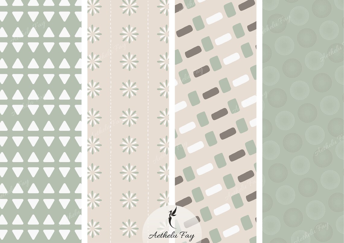 12 Nice Seamless Digital Paper Set Printable Scrapbook Papers Patterns ...