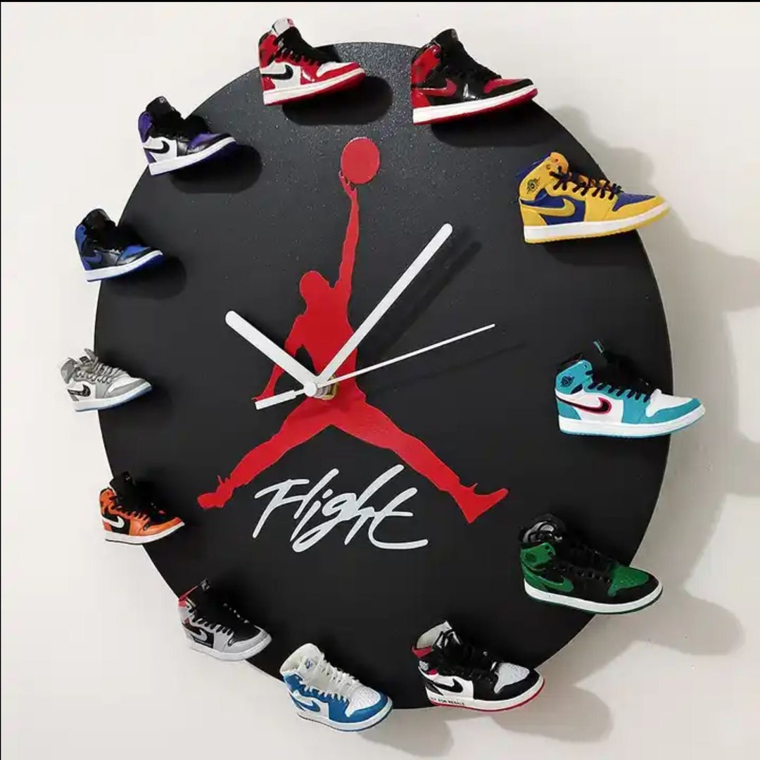 Jordan Sneaker Wall Clock Decoration Wall Clock Sneakerlover Magnetic ...