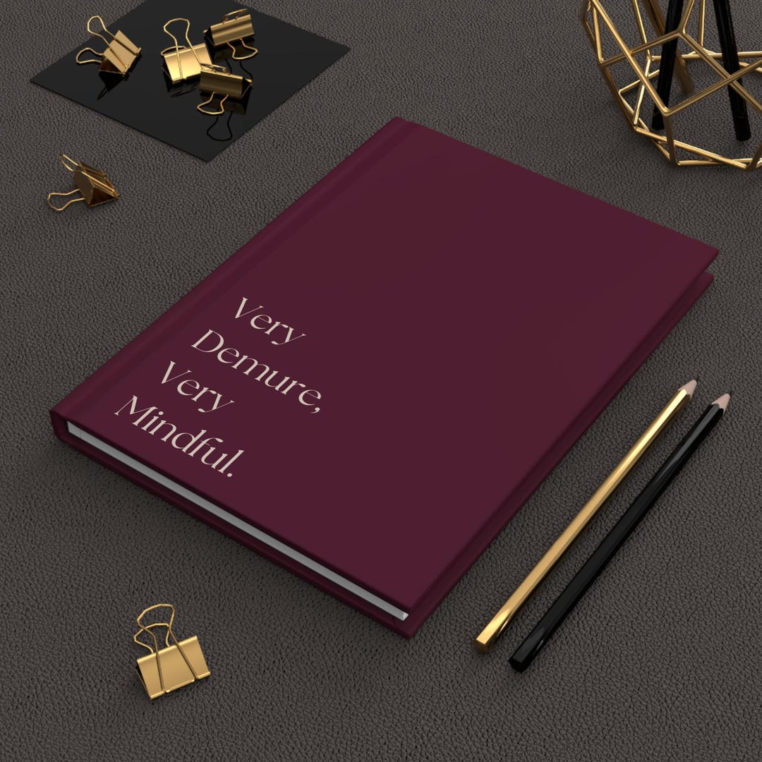 Aesthetic Notebook Very Demure, Very Mindful Burgundy - Etsy