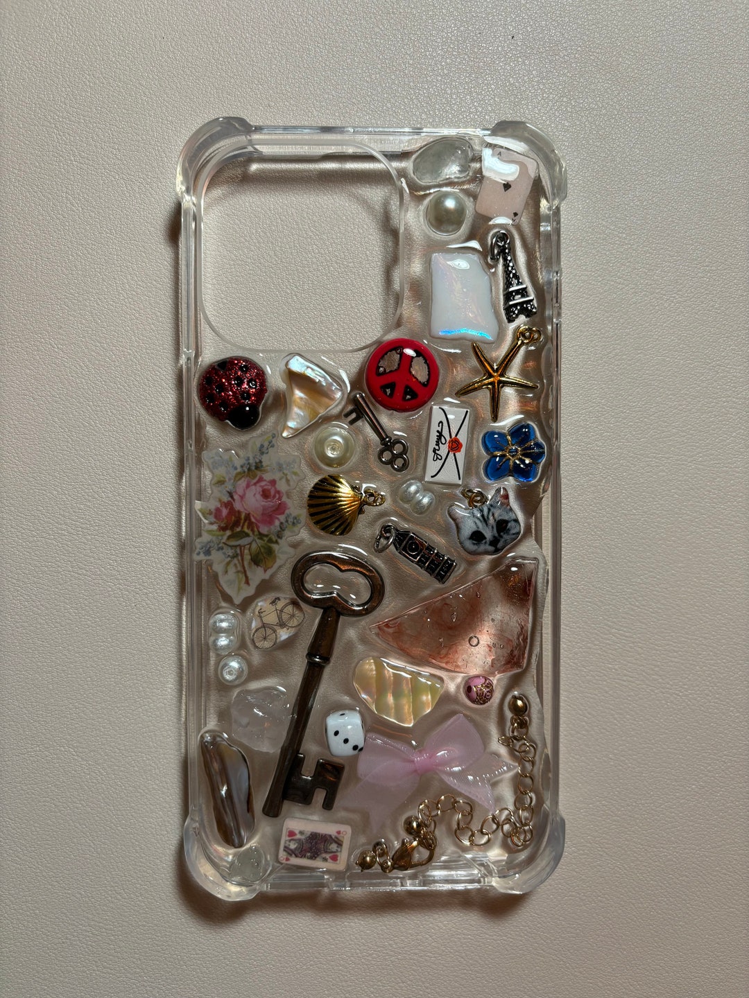 Custom Trinket Charm Resin Phone Case (EXAMPLE) - Etsy