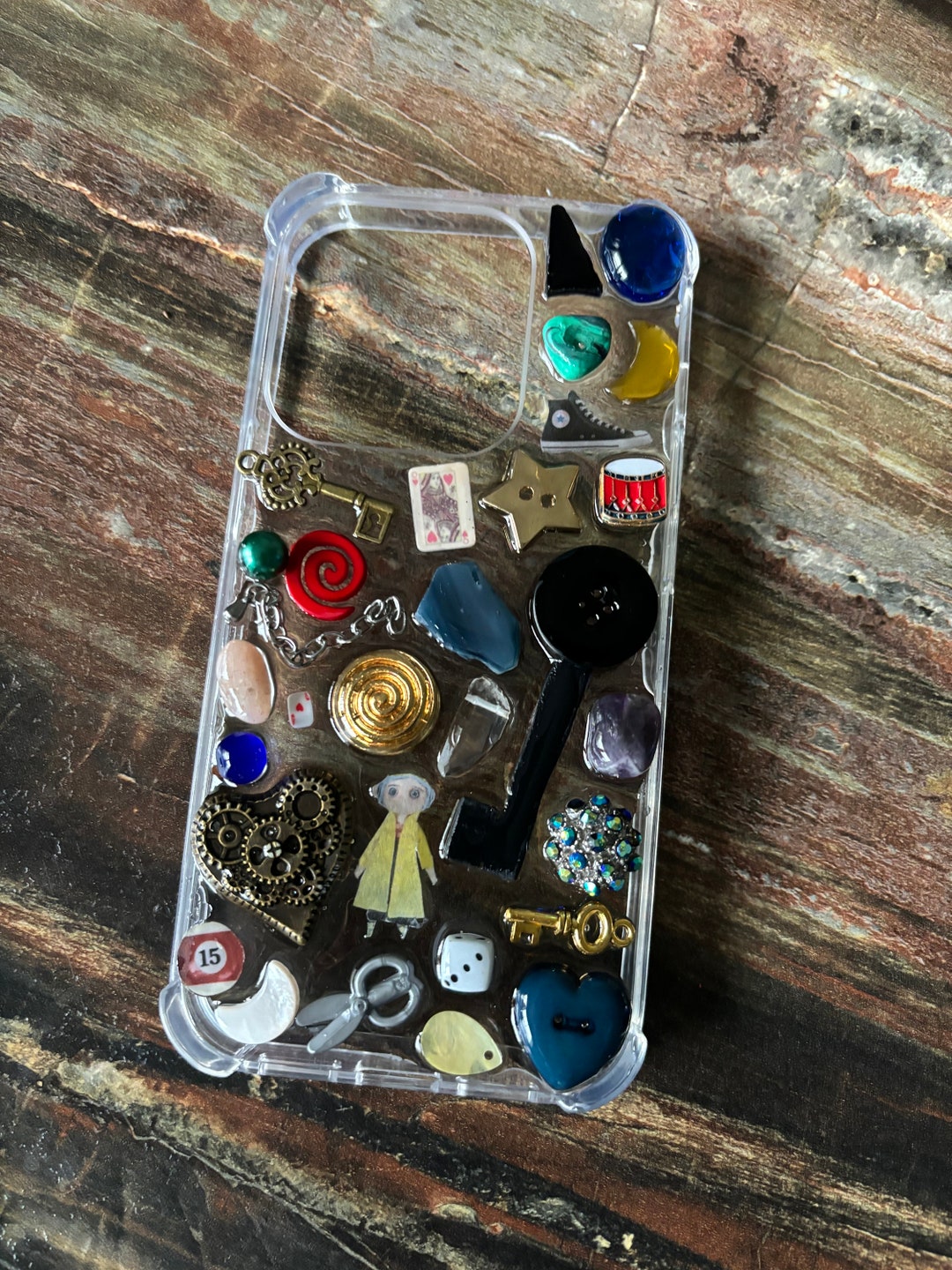 CORALINE THEMED Custom Resin Charm Phone Case EXAMPLE - Etsy