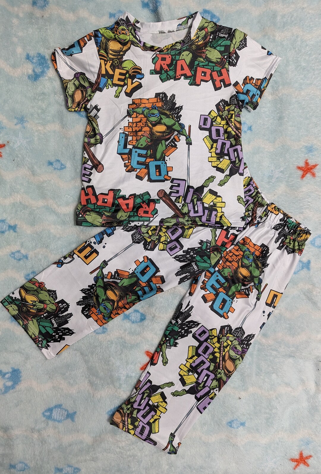 Cotton Two Piece Pajama Ninja Turtle Character Kids Pajama Set Disney ...