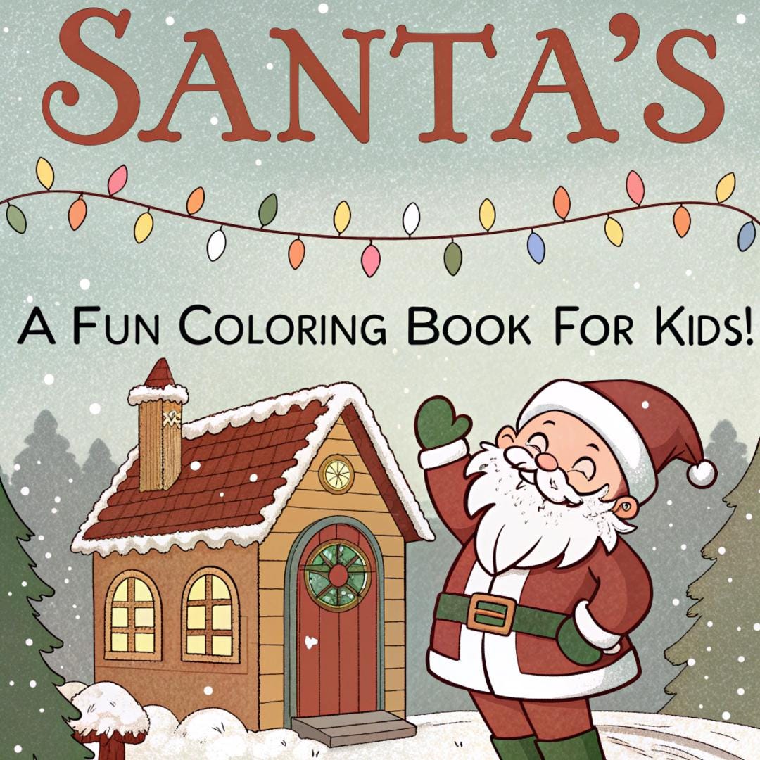 SANTA'S COLORING BOOK - Etsy