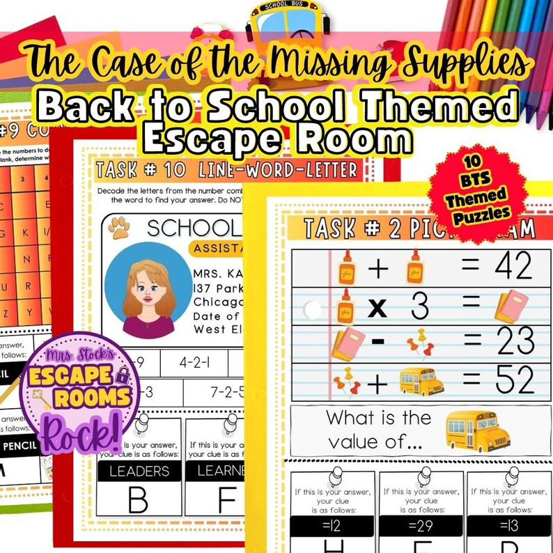 Back to School Themed Escape Room, Team Building Challenge - Etsy