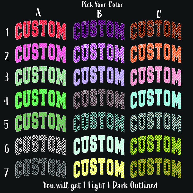 Custom Checkered PNG Text Personalized Checker Design Retro Arch ...