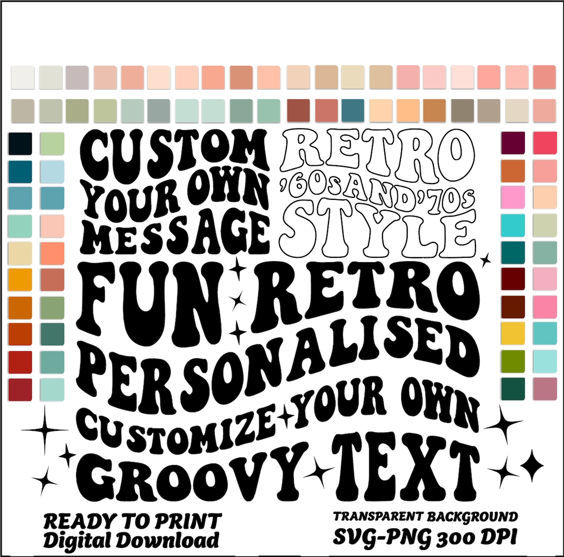 Custom Wavy Text Svg Png, Custom Wavy Font, Custom Wavy Stacked Letters ...