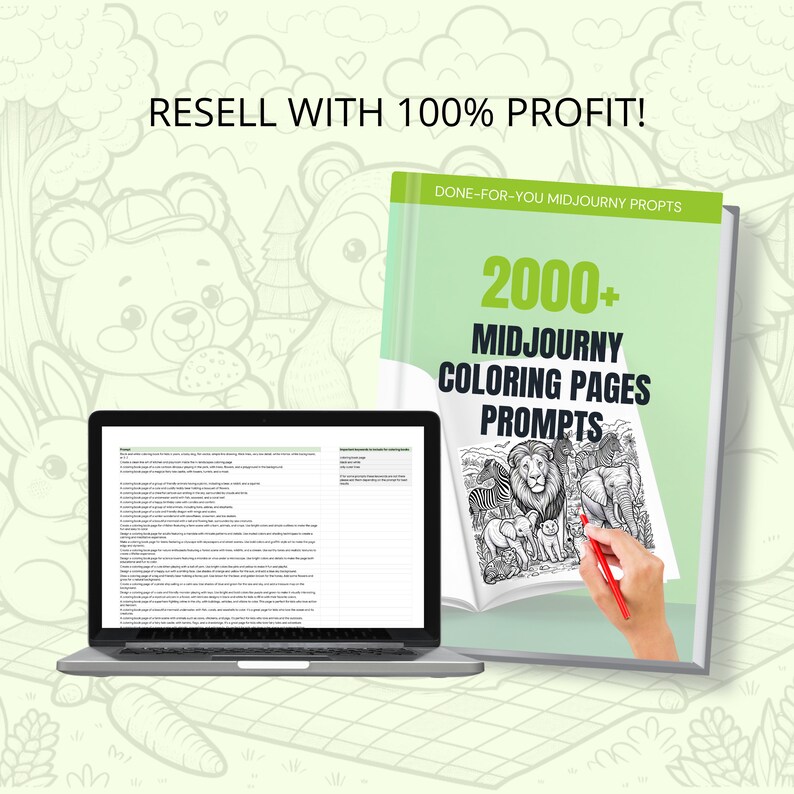 PLR Midjourney Prompts for Coloring Books With Master Resell Rights ...