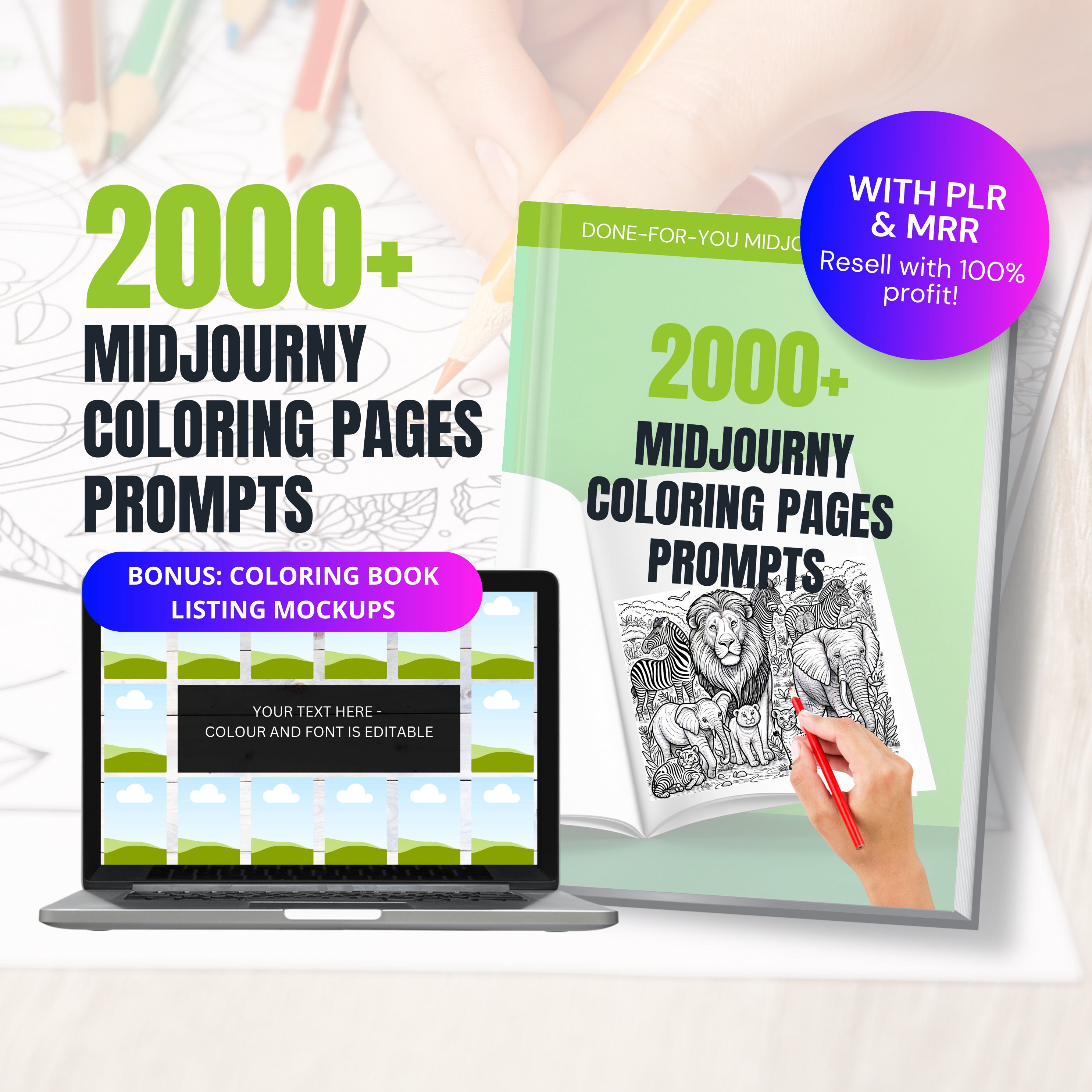 PLR Midjourney Prompts for Coloring Books With Master Resell Rights ...