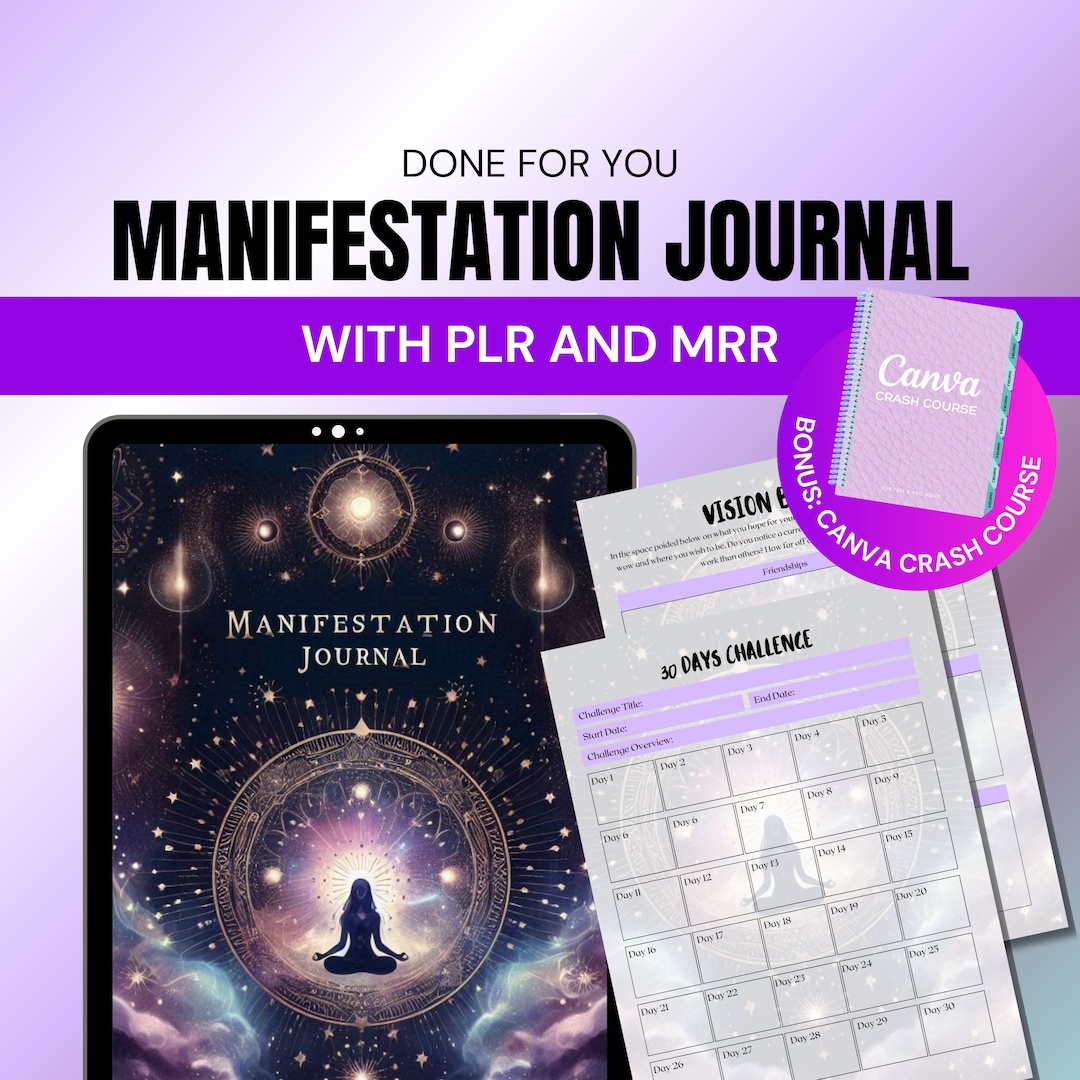 PLR Manifestation Journal With Master Resell Right, PLR Digital ...
