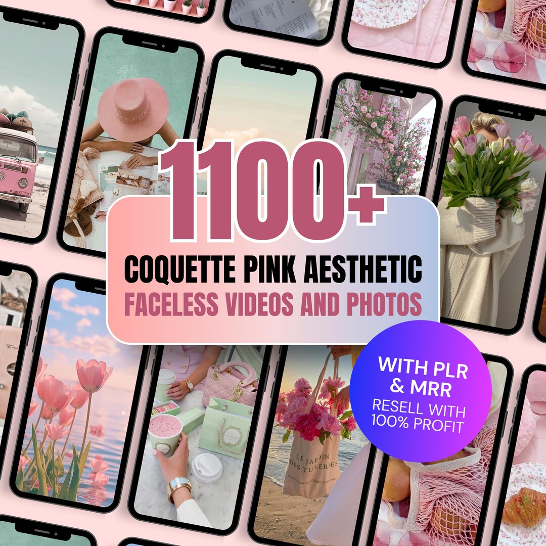Pink Aesthetic Faceless Reels With Master Resell Rights and PLR ...