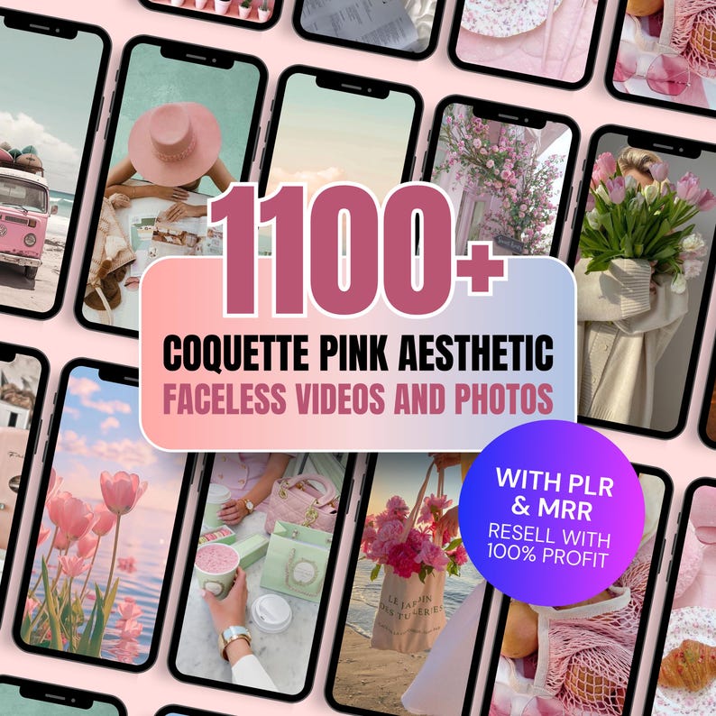 Pink Aesthetic Faceless Reels With Master Resell Rights and PLR ...