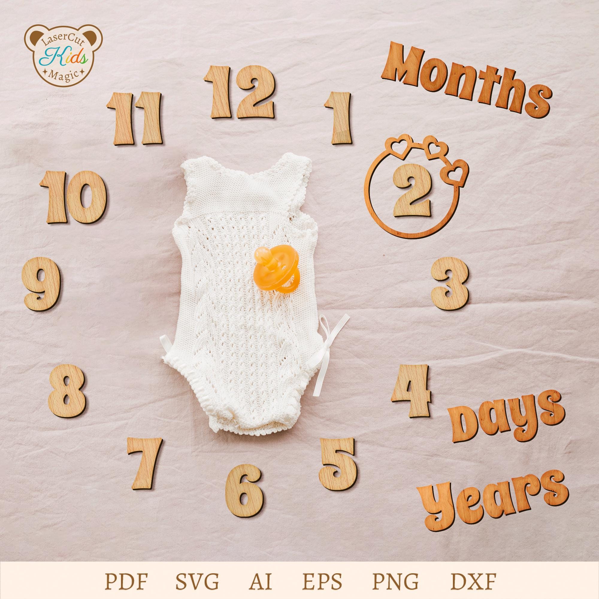 Digital Baby Milestone Tracker Template: Clock-themed Age Plaques for ...