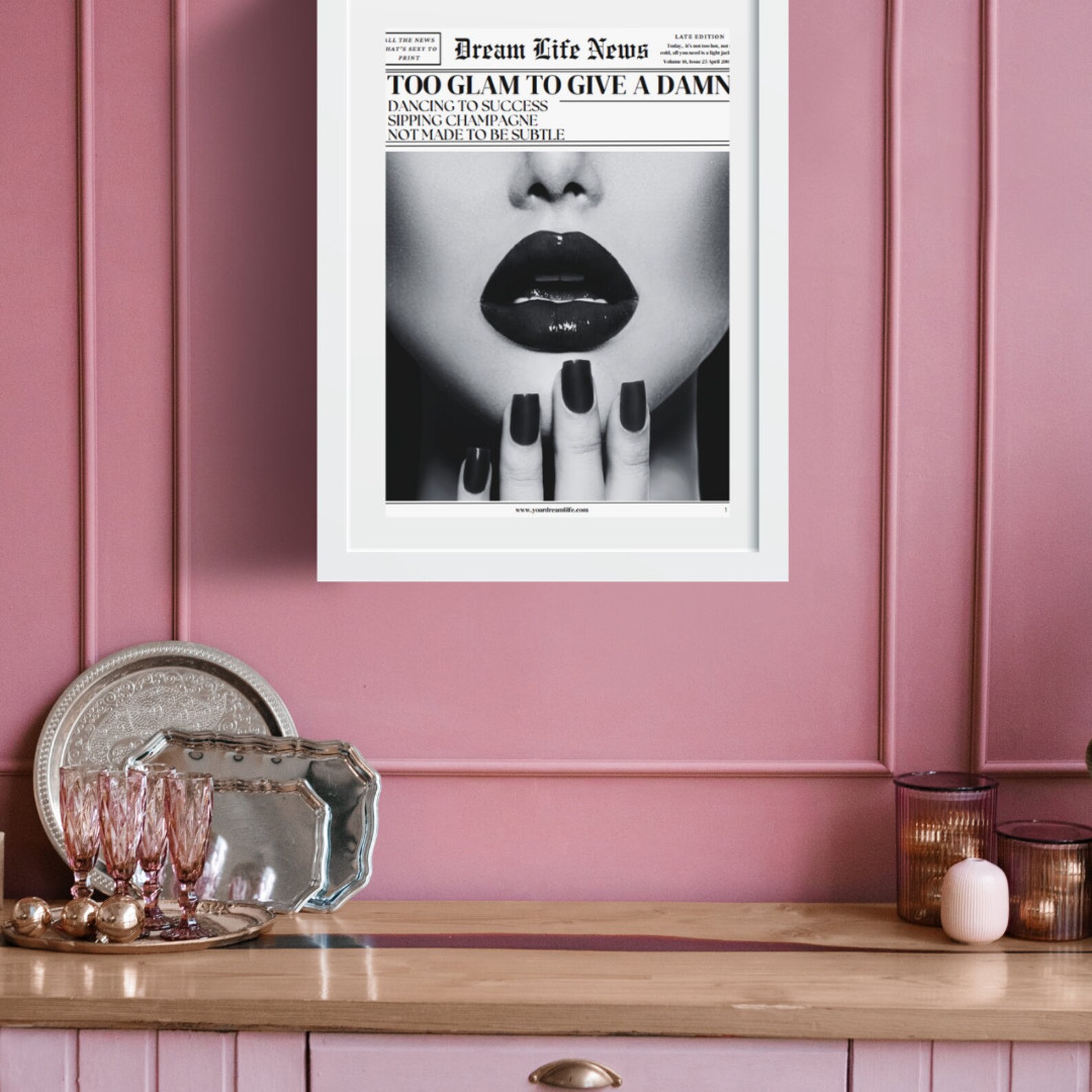 Too Glam to Give A Damn Digital Wall Art Beauty Decor Printable Digital ...