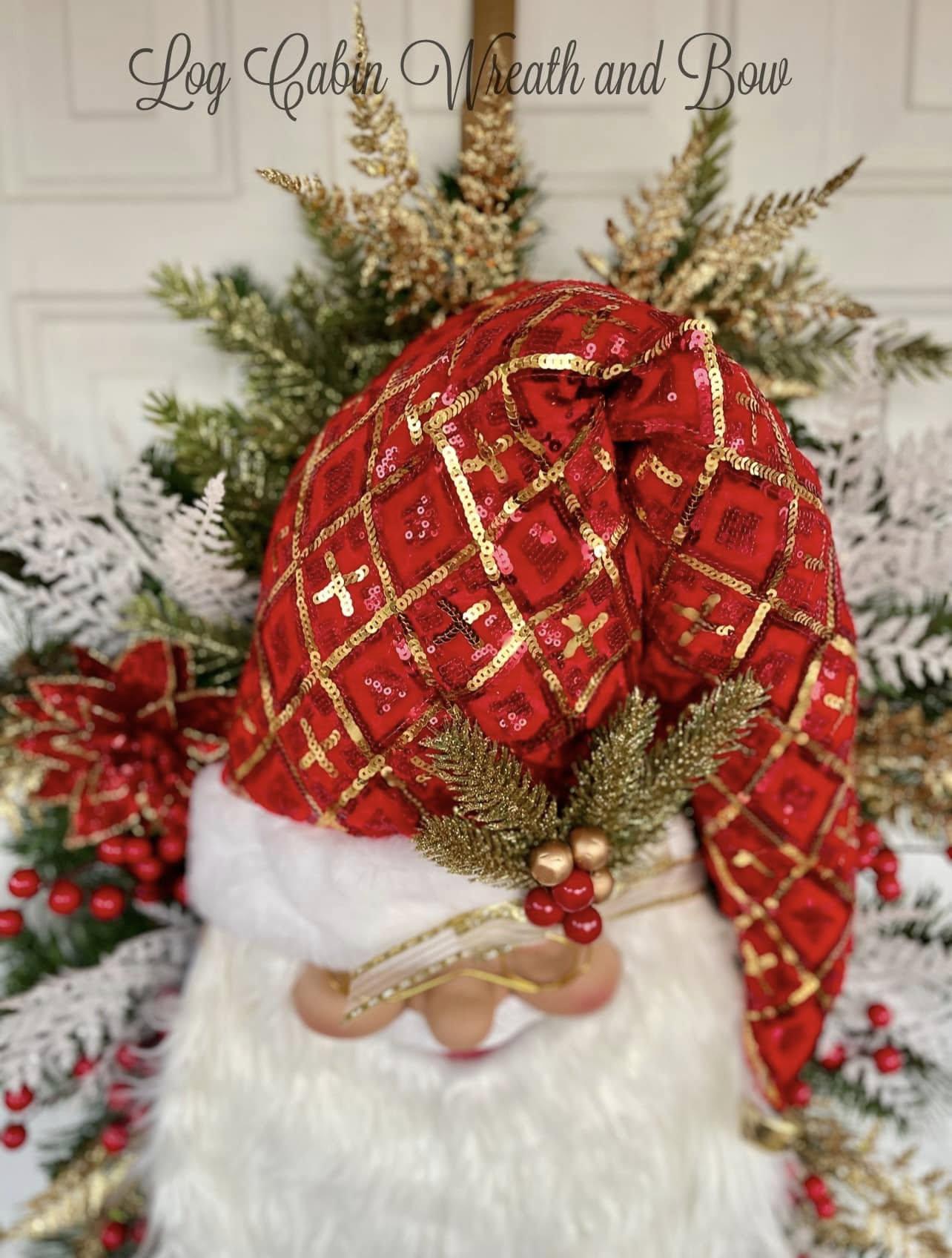 XL Old-world Santa Swag Giant Santa Head on Evergreen Swag Filled With ...