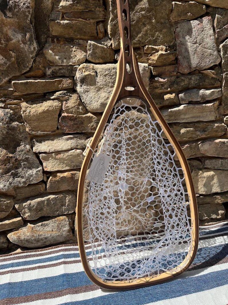Large Size - Walnut/ash - 25" Handle With Ovals - Fishing Net - Landing ...