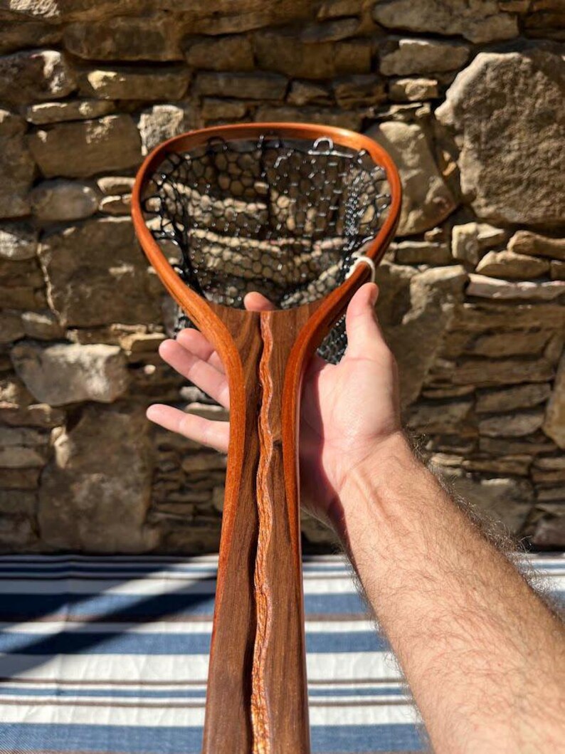Medium Size Walnut/sapele River Canyon 21 Handle Fishing Net Landing ...