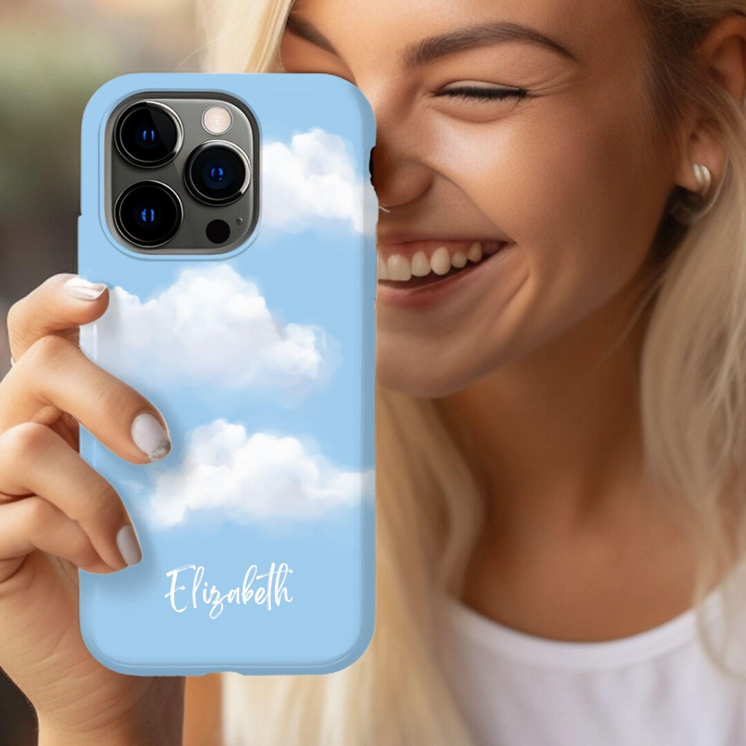 Personalized Blue Skies Cloud Phone Case iPhone 16 15 14 13 12 Pro Max ...
