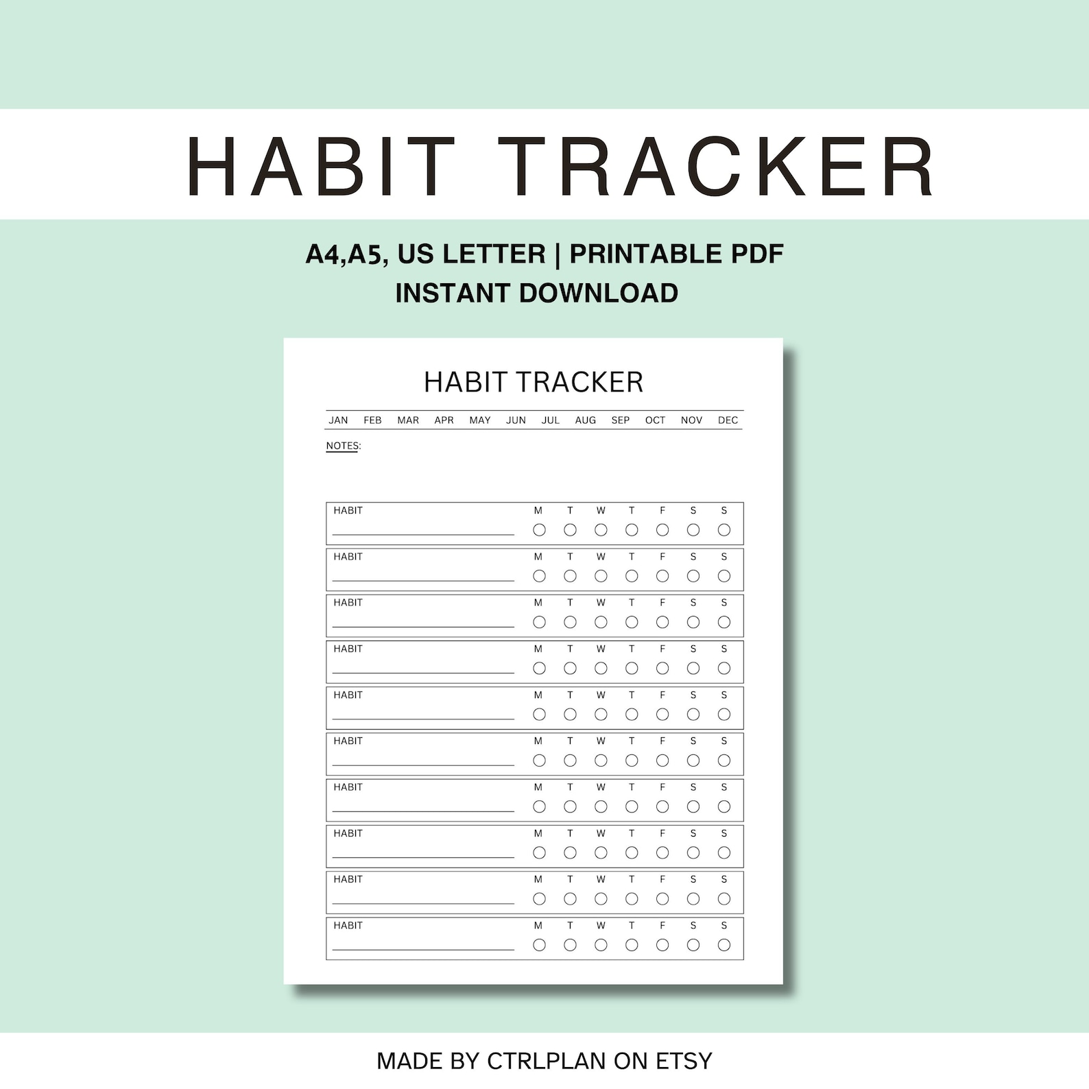 Weekly Habit Tracker Printable, Habit Tracker, Routine Tracker, Goal ...