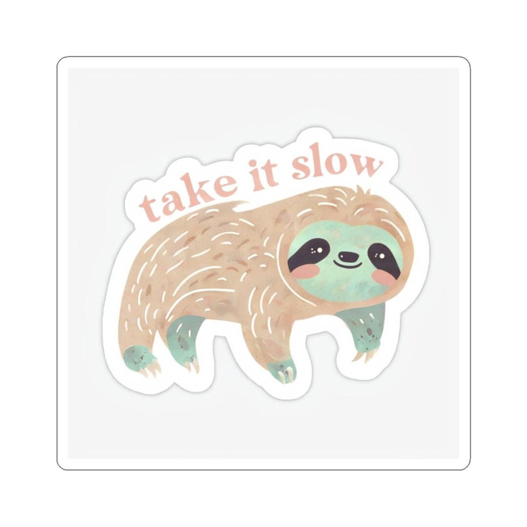 Whimsical Sloth Kiss-cut Stickers for Relaxation, Laptop Decor, Cute ...
