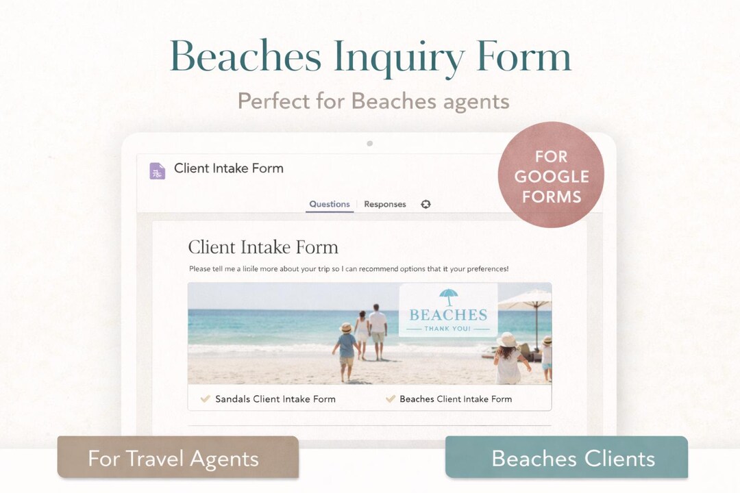 Beaches Client Inquiry Form Template for Travel Advisors | All ...