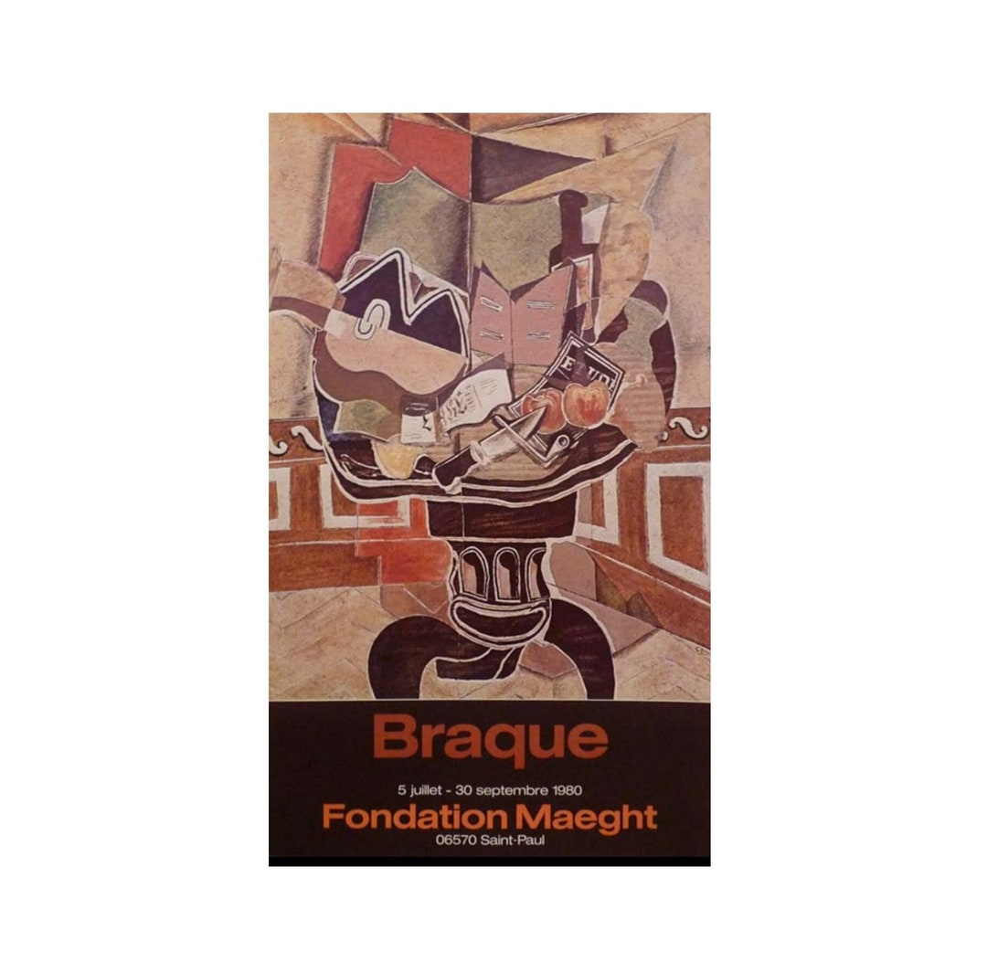 BRAQUE, 1980 Exhibition Poster - Vintage Print - Modern Art - Home ...