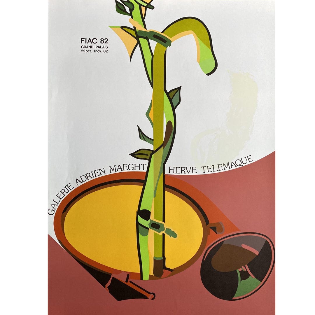 Hervé TELEMAQUE, 1982 Exhibition Poster - Original Vintage Lithograph ...