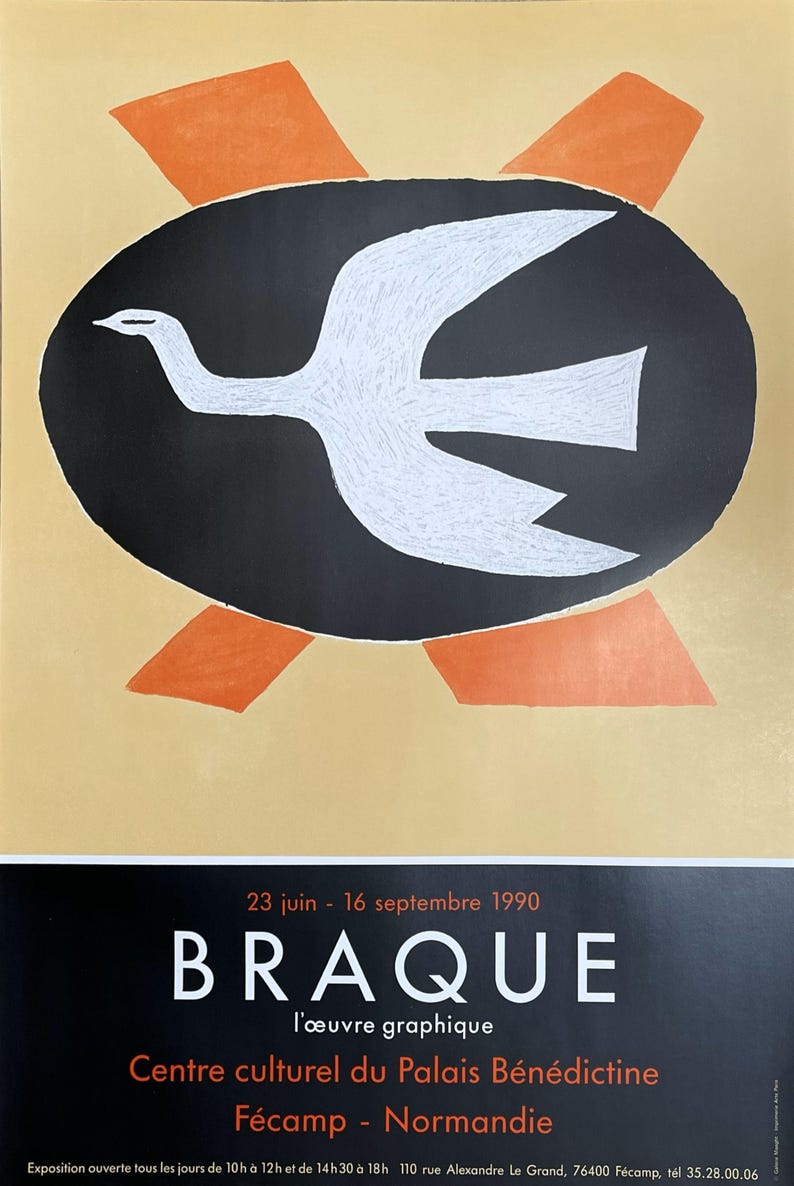Georges BRAQUE, Original Exhibition Poster - 1990 - Modern Art - Ecole ...
