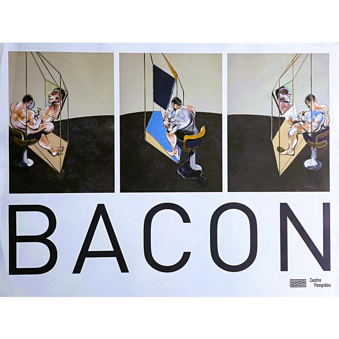 Francis BACON Exhibition Poster - Musée Pompidou, Paris - 1970 Triptych ...