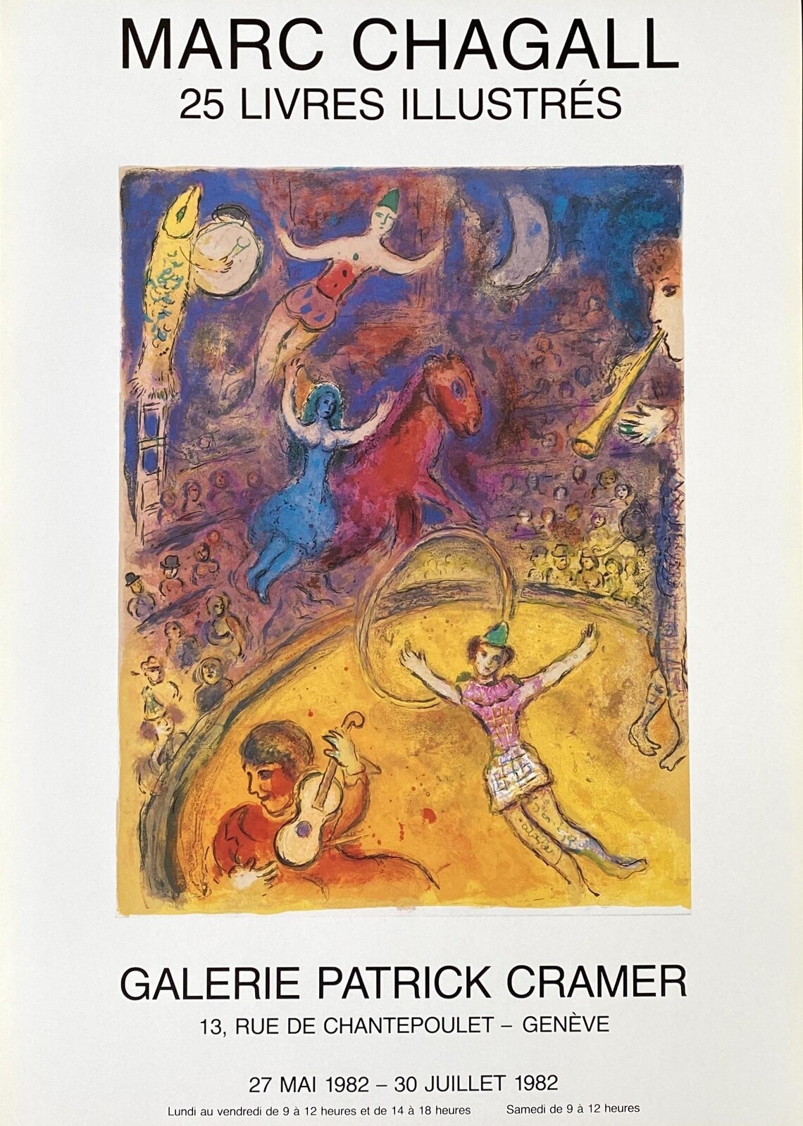 Vintage CHAGALL Circus Poster From 1982 - Original Gallery Print - Rare ...