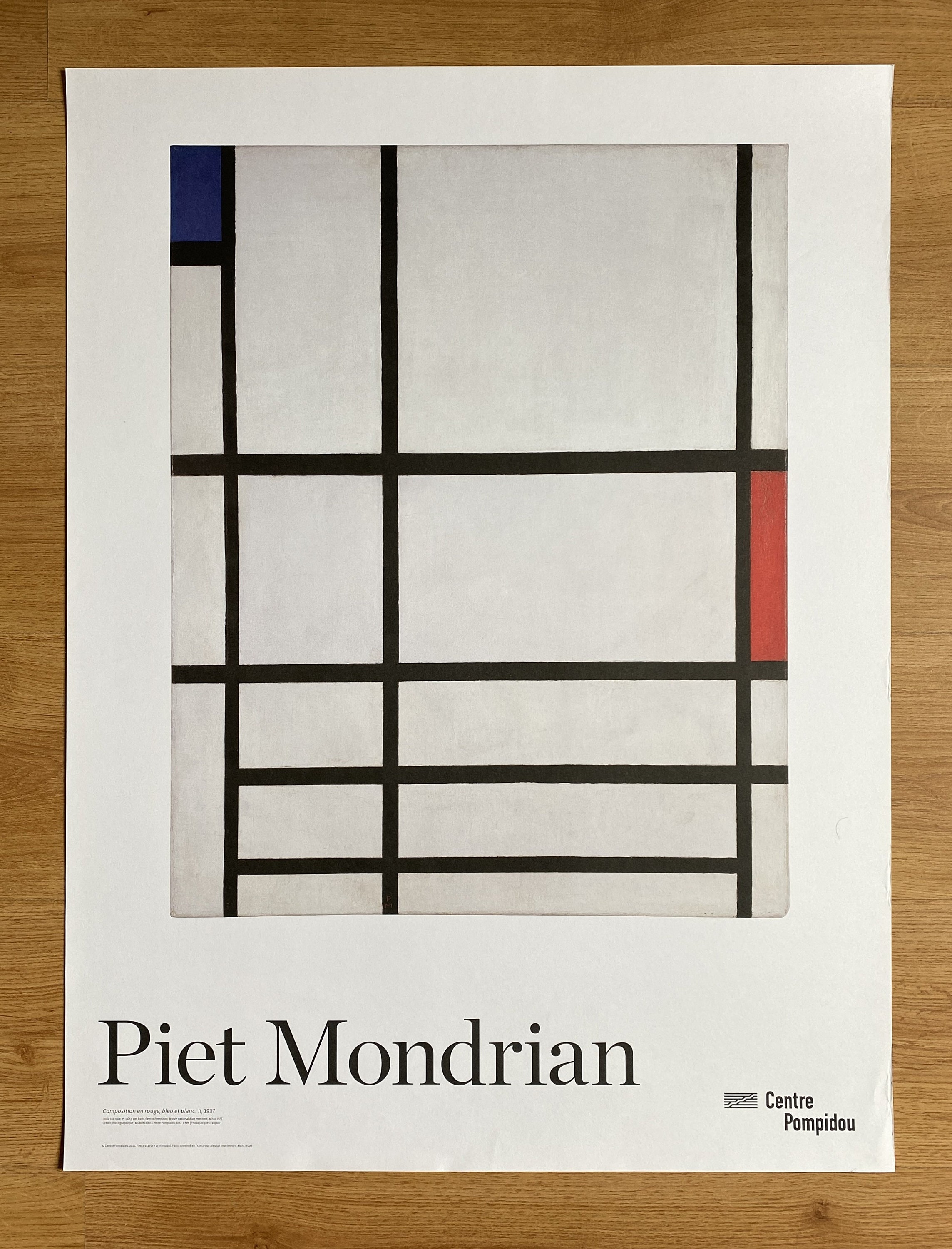 2015 MONDRIAN Exhibition Poster Musée National Pompidou Paris Large ...