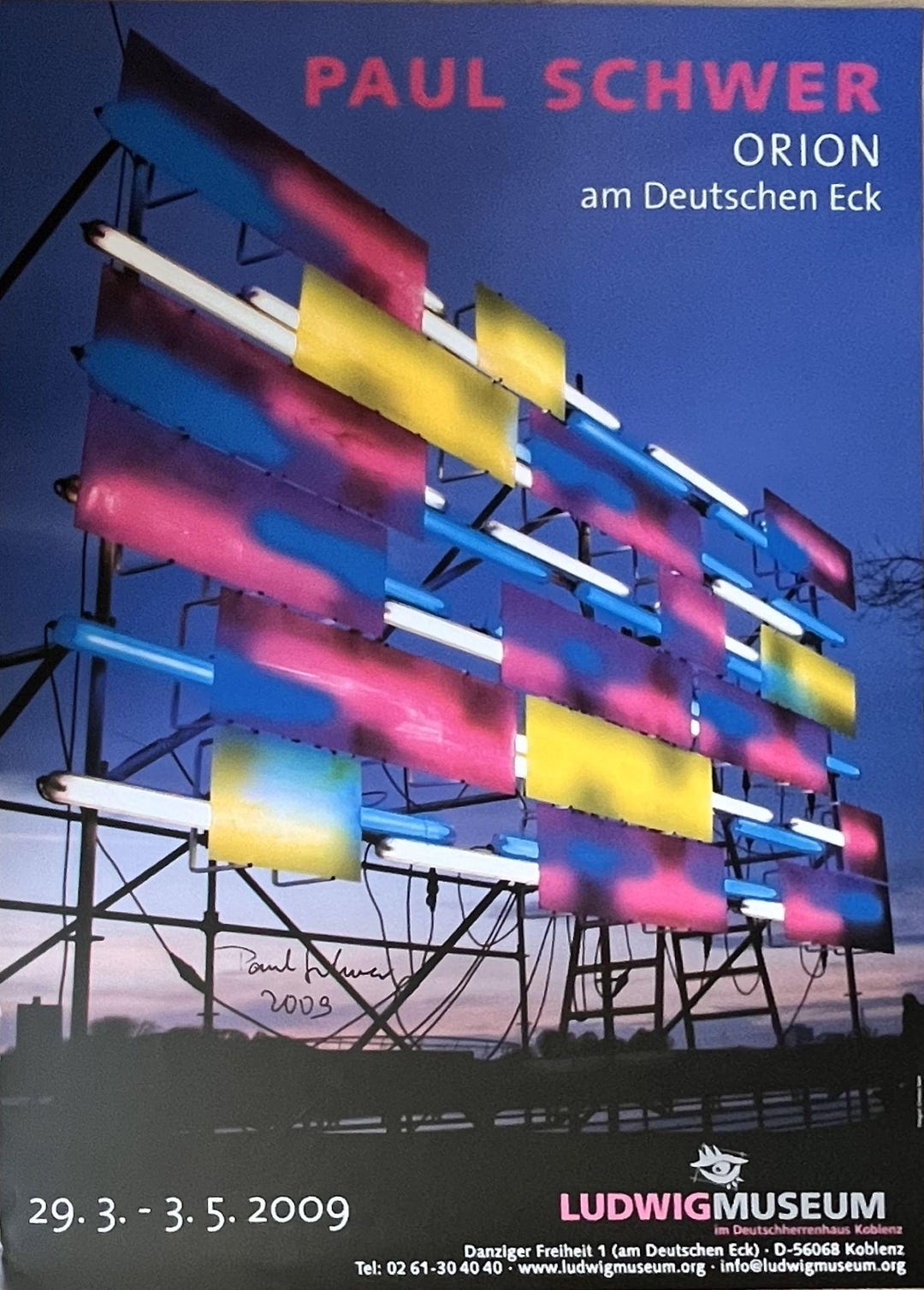 Signed - Paul SCHWER Exhibition Poster - 2009 Museum Print - Modern Art ...