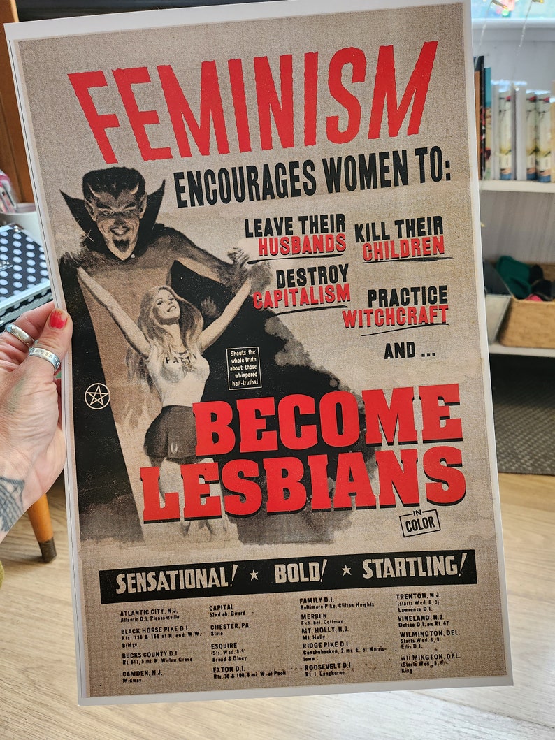 Feminism Makes Lesbians Vintage Art Reproduction Print Hilarious Fun - Etsy