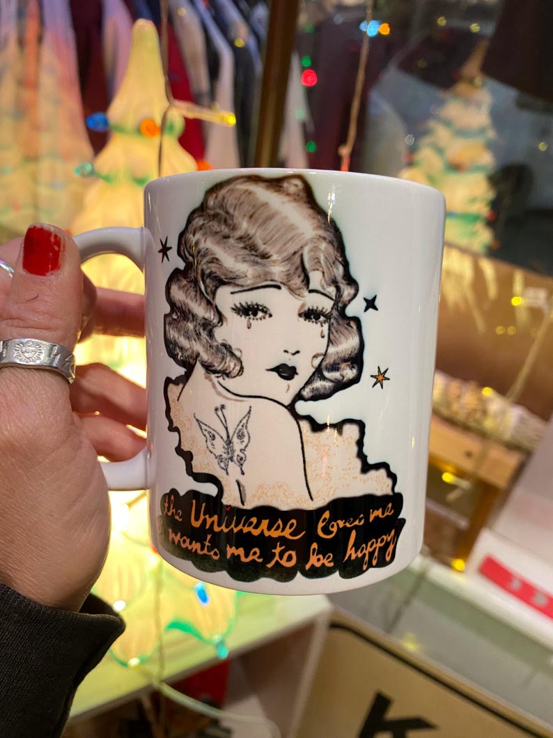 Flapper 1920s Crying Beauty Realizes the Universe Loves Her Coffee Mug ...