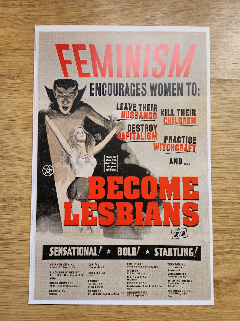 Feminism Makes Lesbians Vintage Art Reproduction Print Hilarious Fun - Etsy