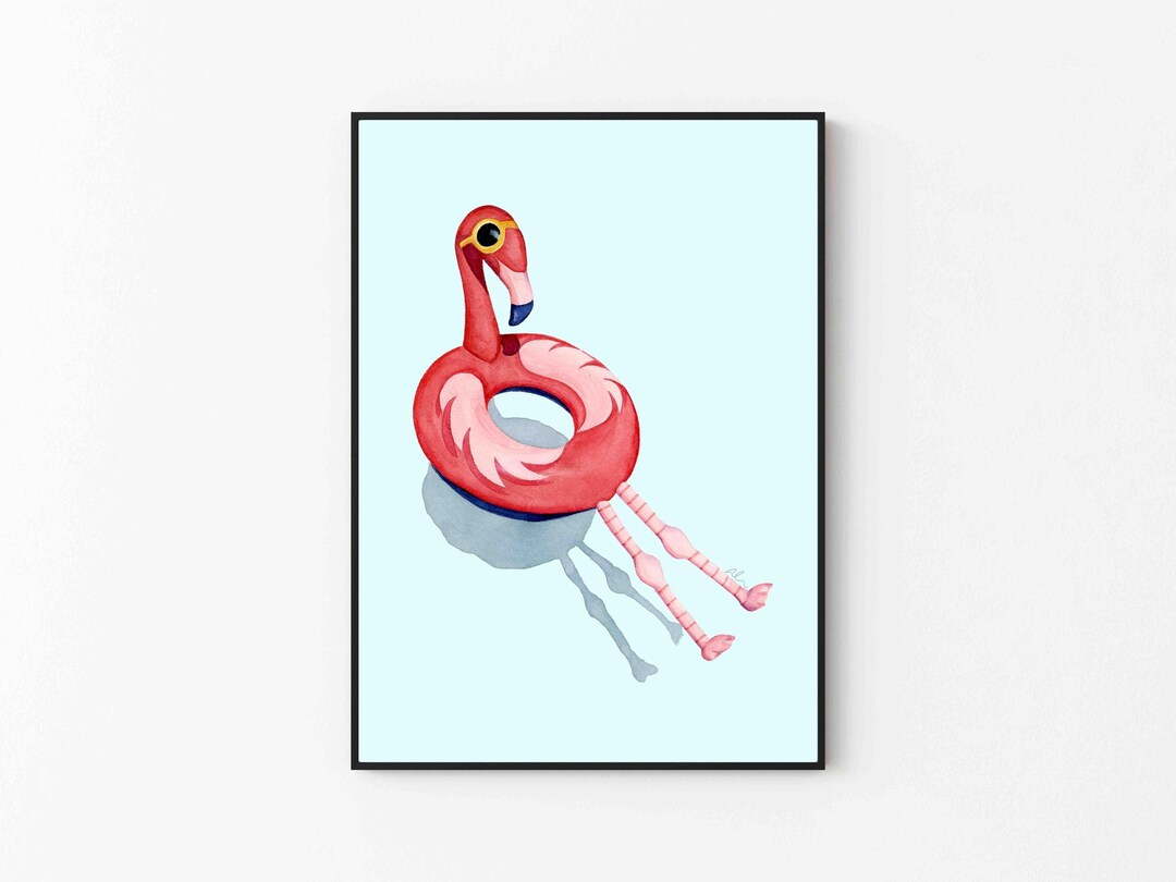 Pool Inflatable Watercolor Art Print Summer Watercolor Art Print Pool ...