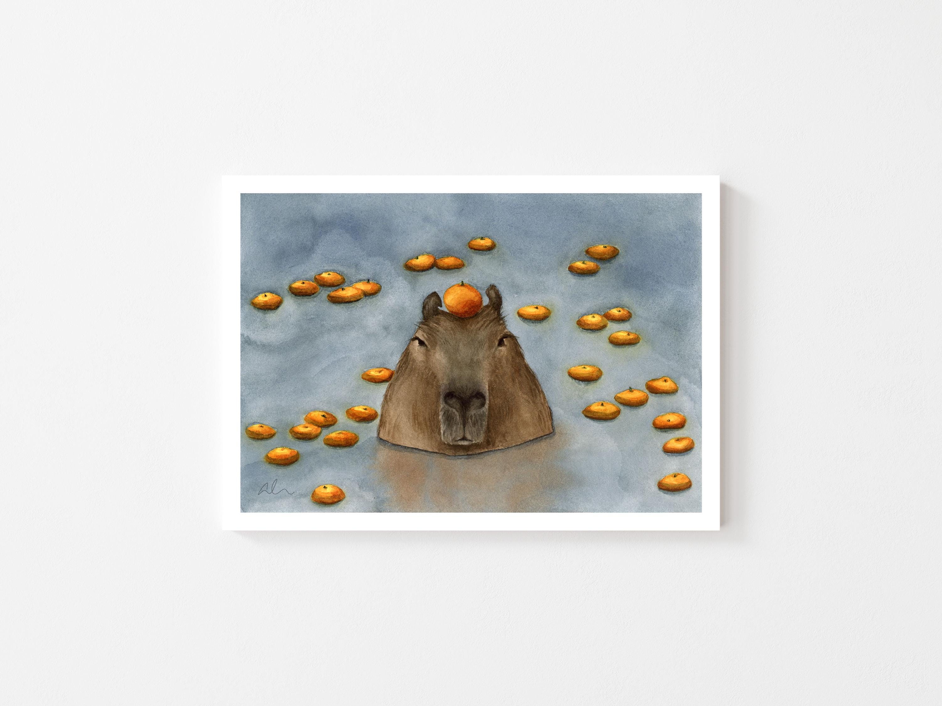 Capybara Watercolor Art Print | Capybara Art | Capybara Painting ...